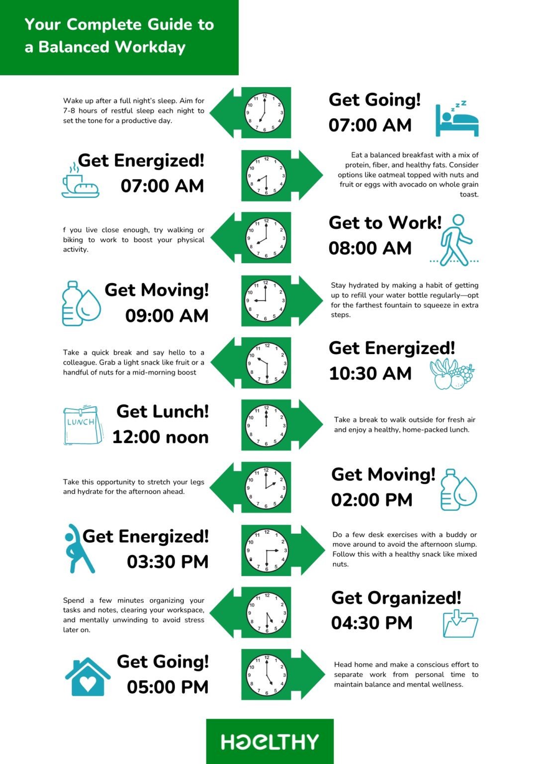 Complete Guide to a Balanced Workday, Infographic - Haelthy Group ...